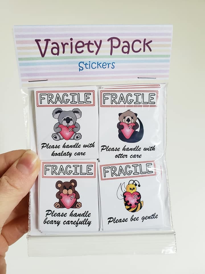Fragile Stickers Packaging Stickers Punny Stickers Animal - Etsy