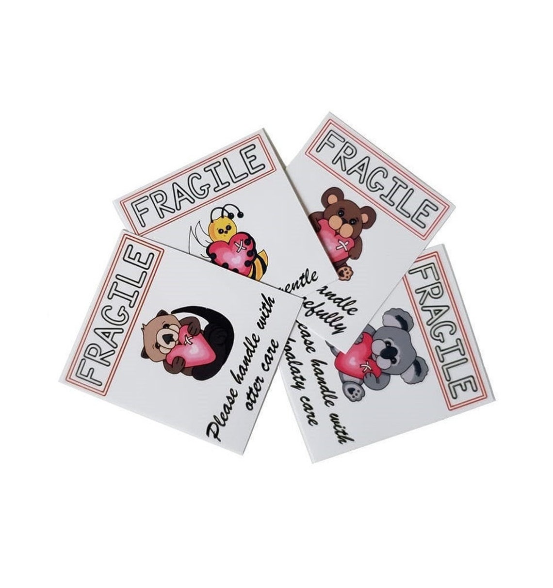 Fragile Stickers Packaging Stickers Punny Stickers Animal - Etsy