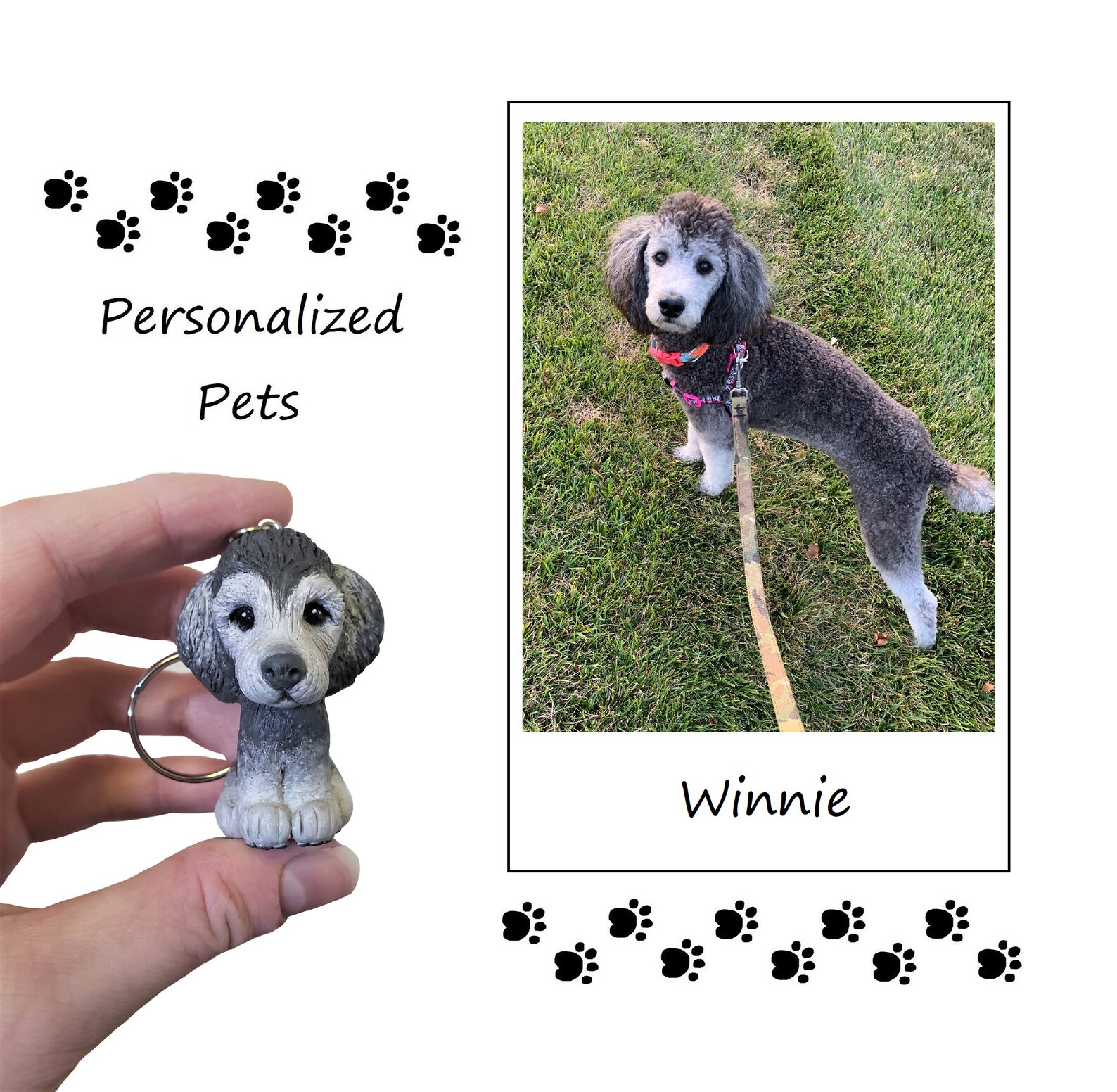 Custom Pet Keychain Personalized Pets Pet Portraits Polymer | Etsy