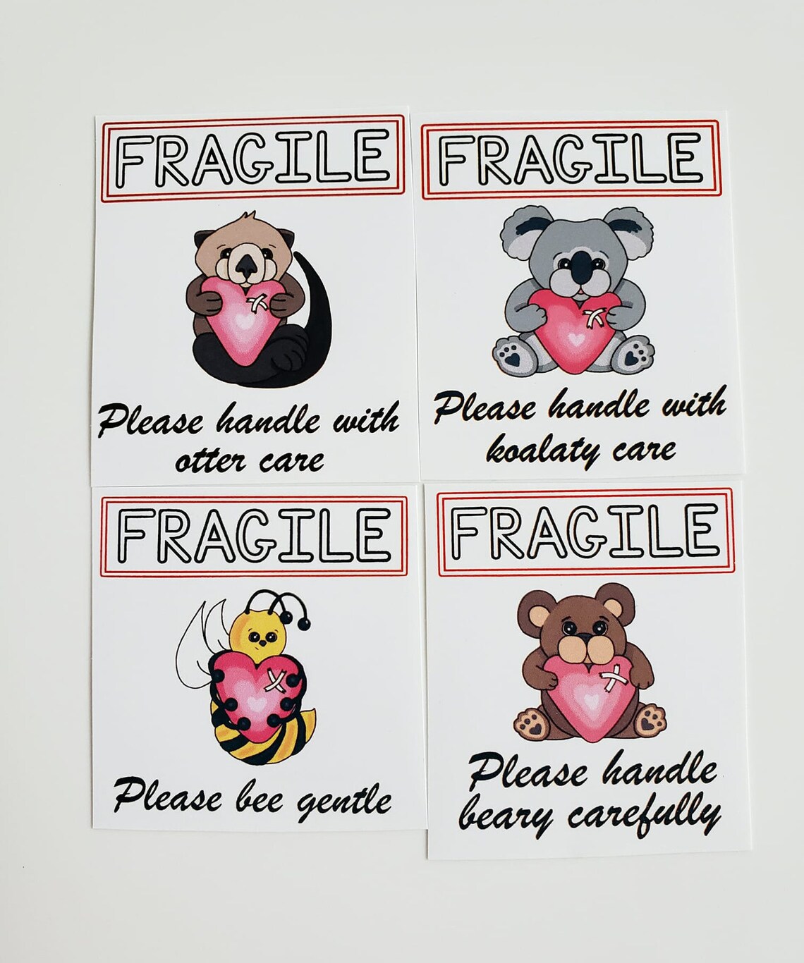Fragile Stickers Packaging Stickers Punny Stickers Animal - Etsy