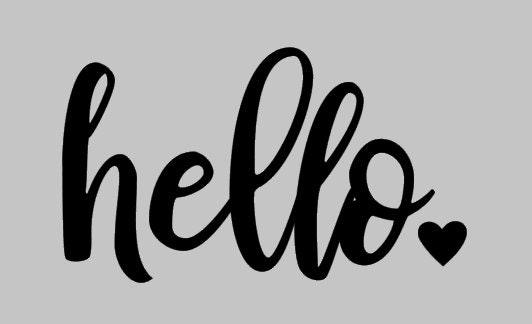 Hello With Heart Front Door Decal Sticker - Etsy