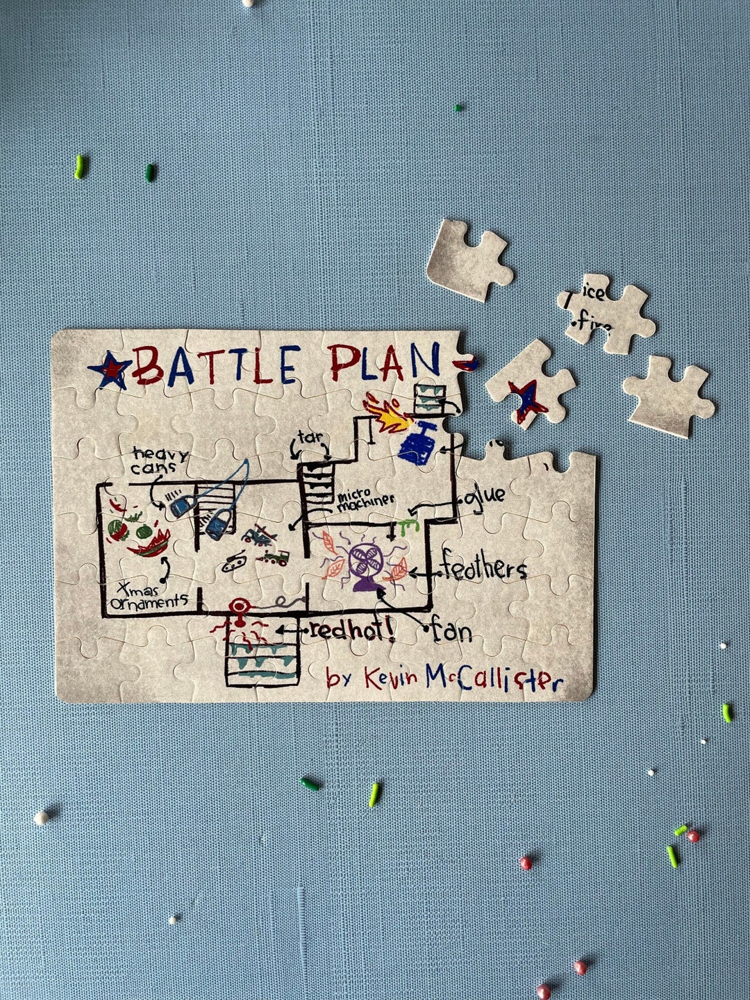 Battle Plan, Home Alone Inspired 48 Piece Puzzle, Christmas Gift ...