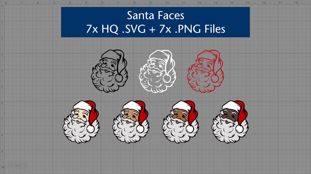Santa Svg Father Christmas Svg Santa Face Svg Christmas - Etsy