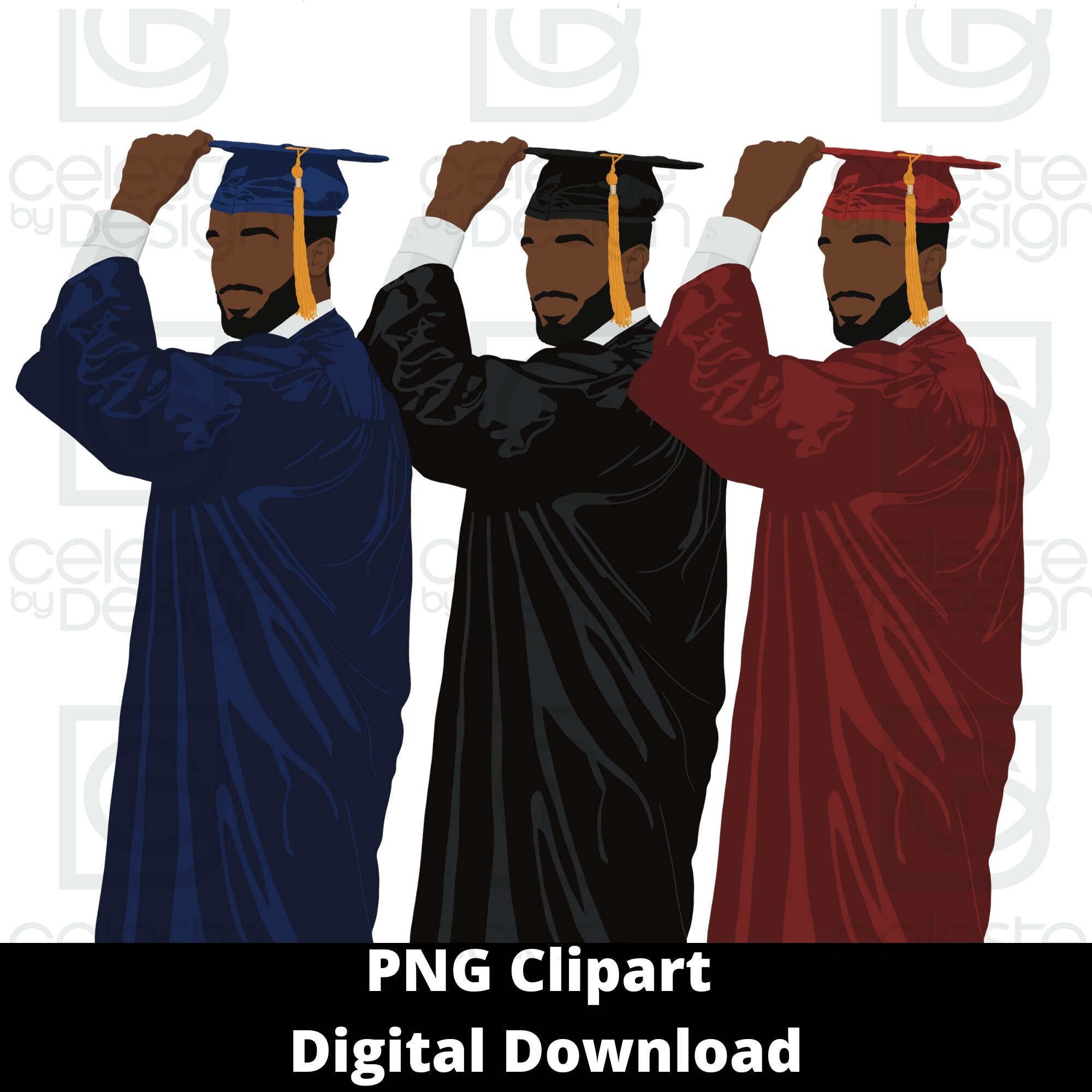 Black Man Graduate 2024 | Cap and Gown | African American Male ...