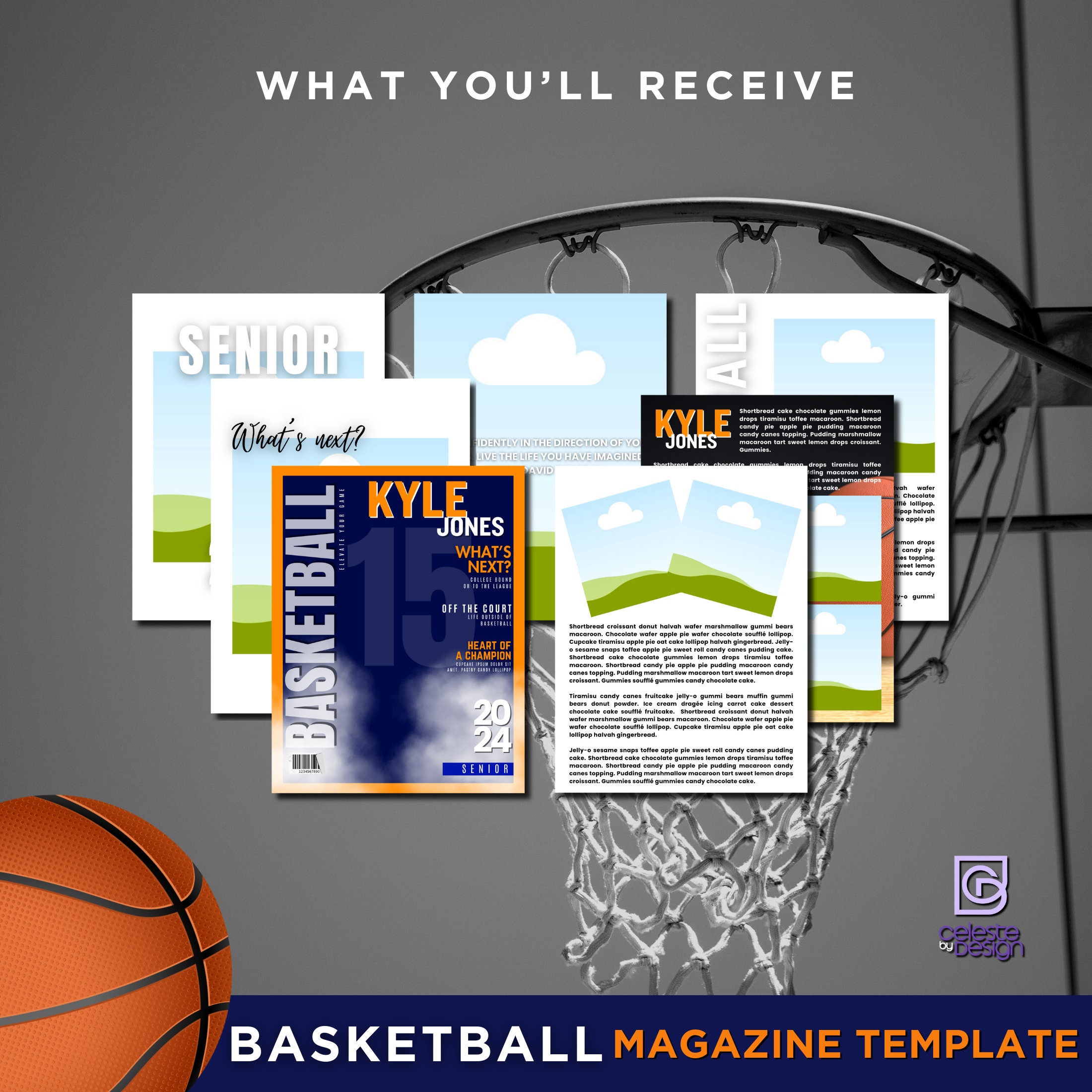 DIY Basketball Magazine Cover Template | Graduating Senior | Celebrate ...