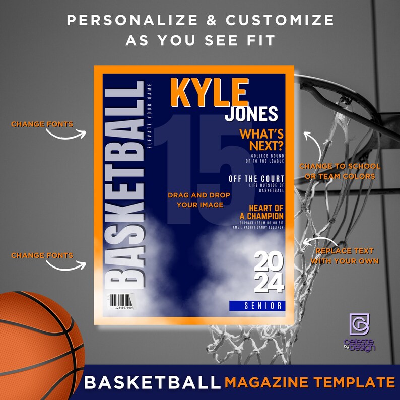 DIY Basketball Magazine Cover Template | Graduating Senior | Celebrate ...