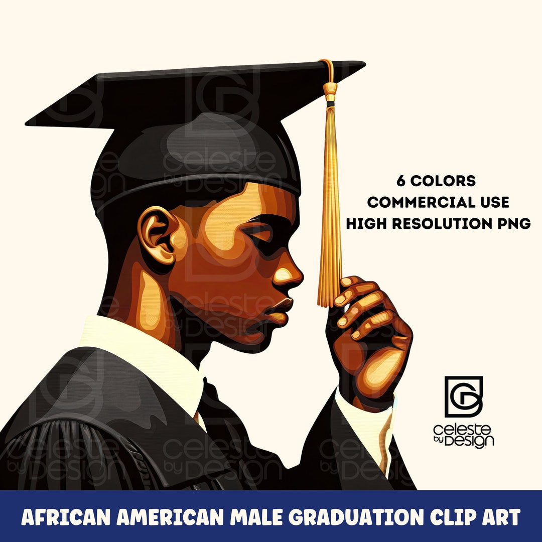 Black Male Graduate 2026 | African American Clipart Bundle | Set of 6 ...