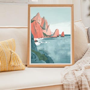 Vintage French Riviera Watercolor Print Coastal Art Digital Download - Etsy