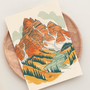 Minimalist Banff National Park Art Print for Canadian Rockies and ...