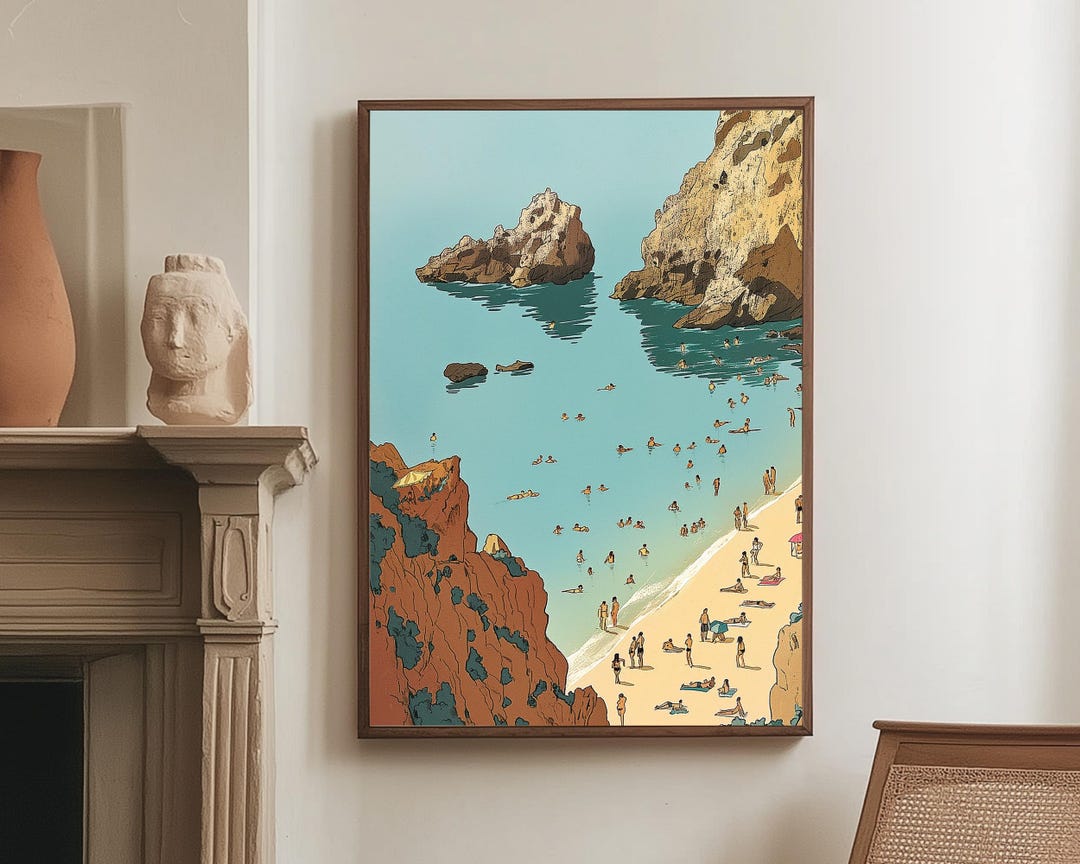 Faro Beach Printable Digital Art Algarve PNG Download Portugal ...