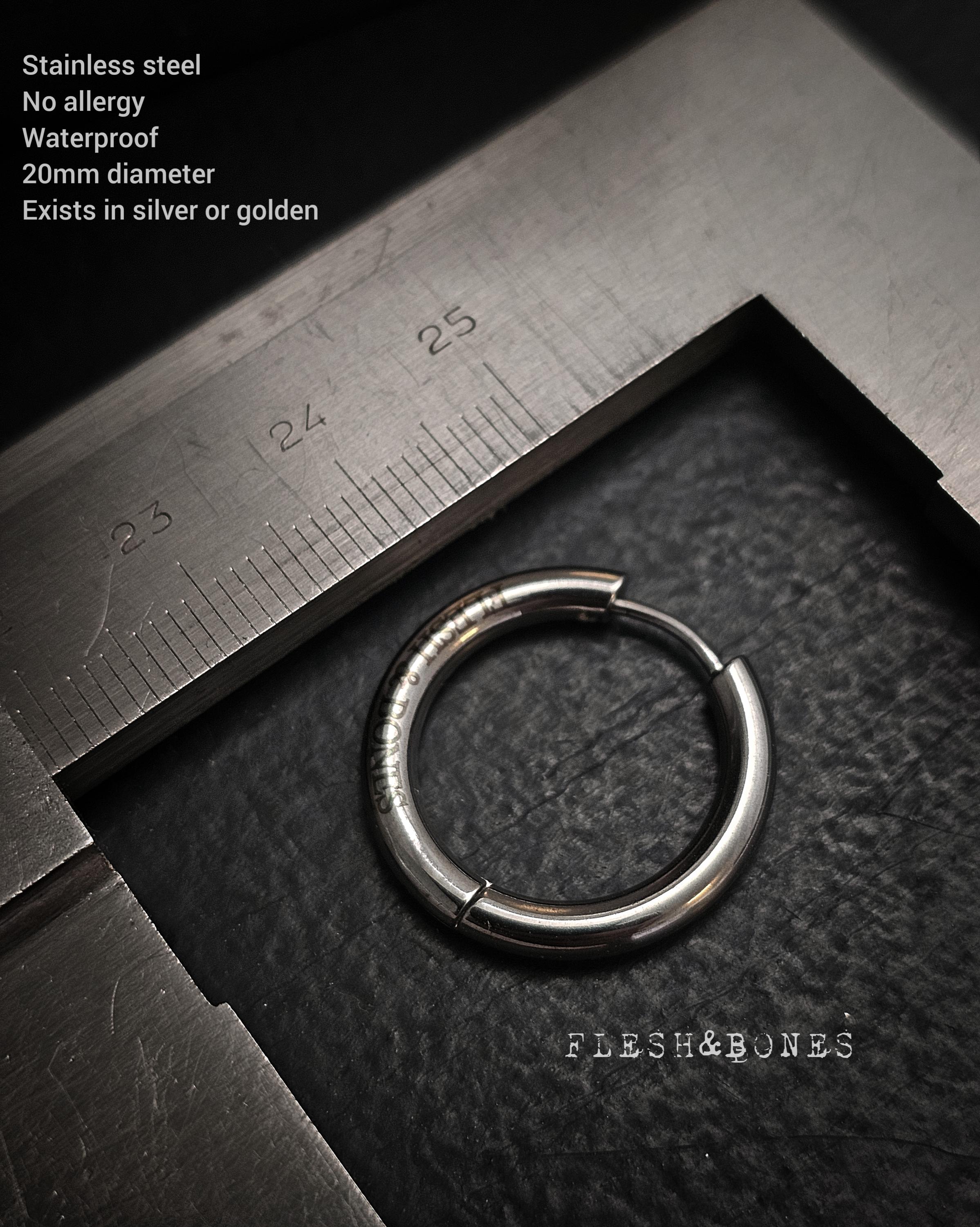 BOLD PULSE Mono-earring, Thick Hoop, Stainless, No Allergy - Etsy