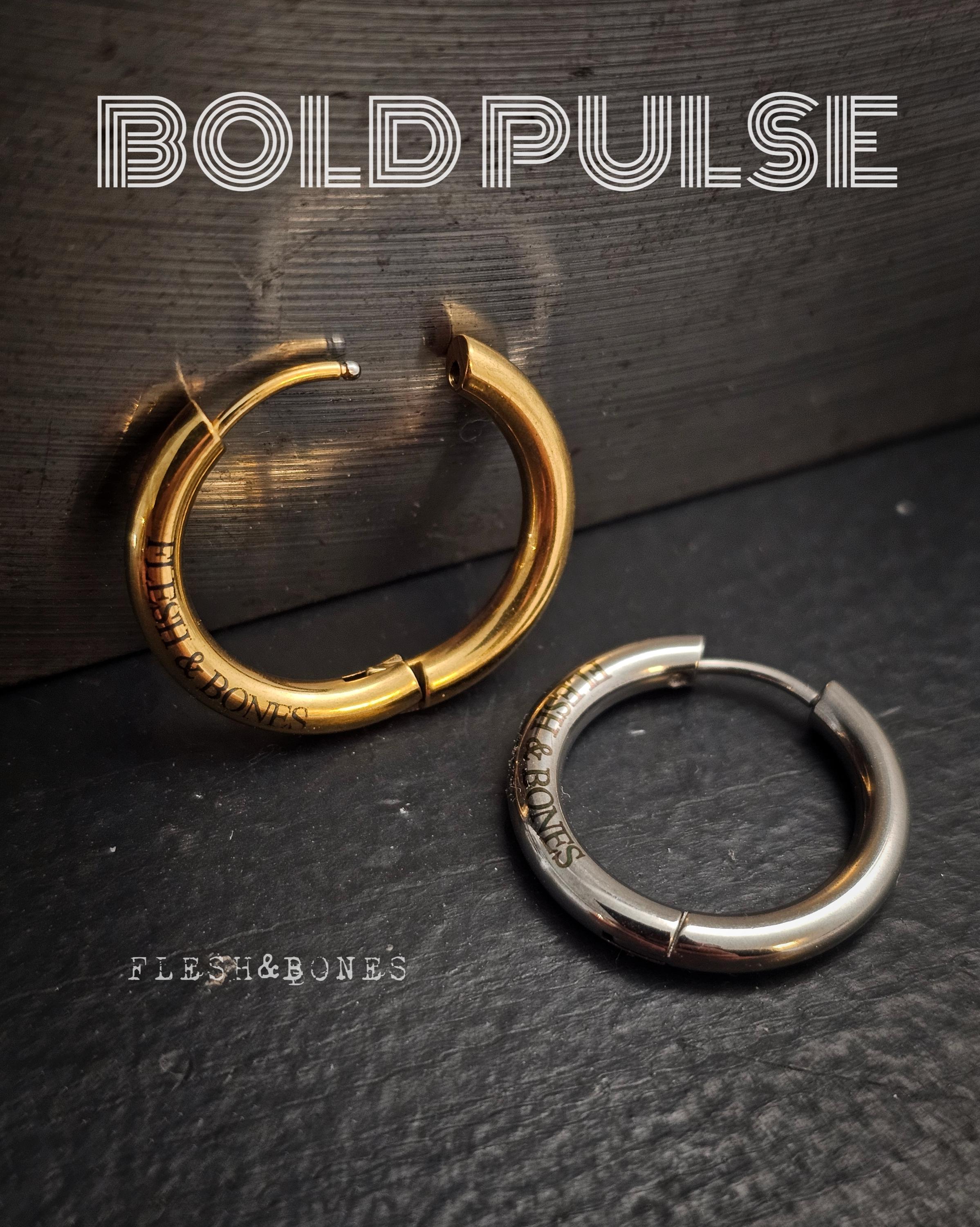 BOLD PULSE Mono-earring, Thick Hoop, Stainless, No Allergy - Etsy