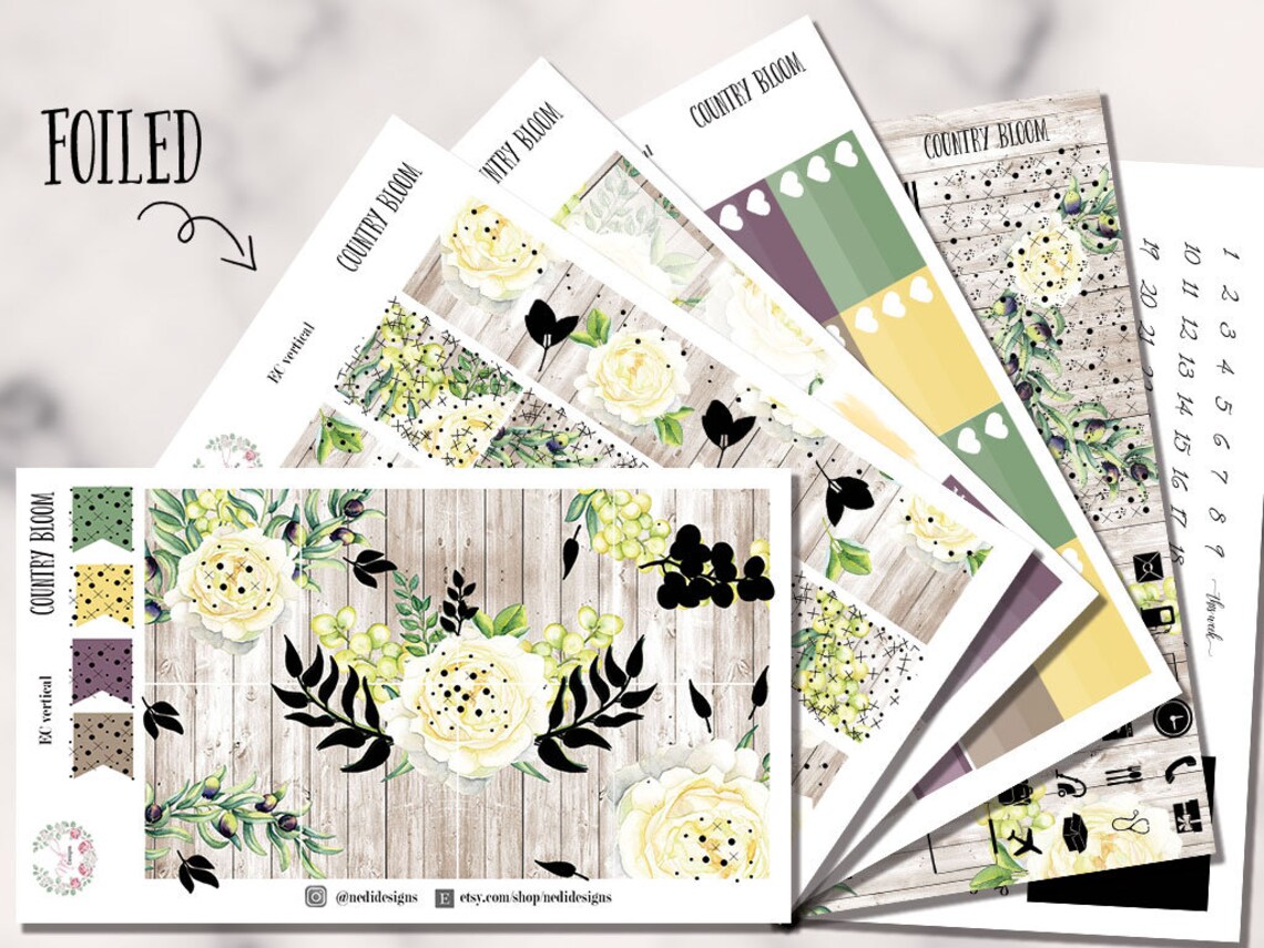 Country Bloom FOILED Full Kit & A La Carte Premium Matte | Etsy