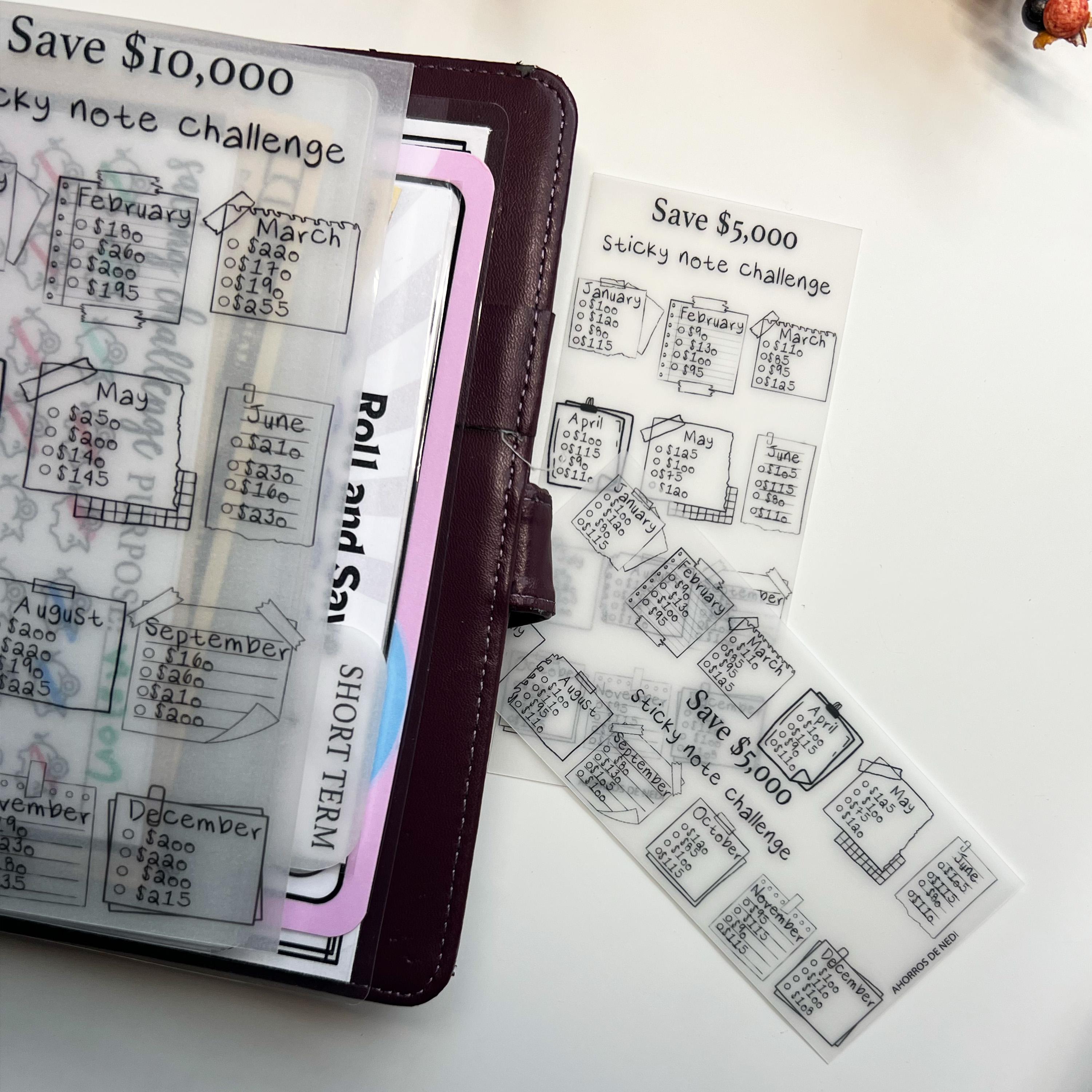 Sticky Note Savings Challenge | Custom Goal Savings Tracker | Dashboard ...