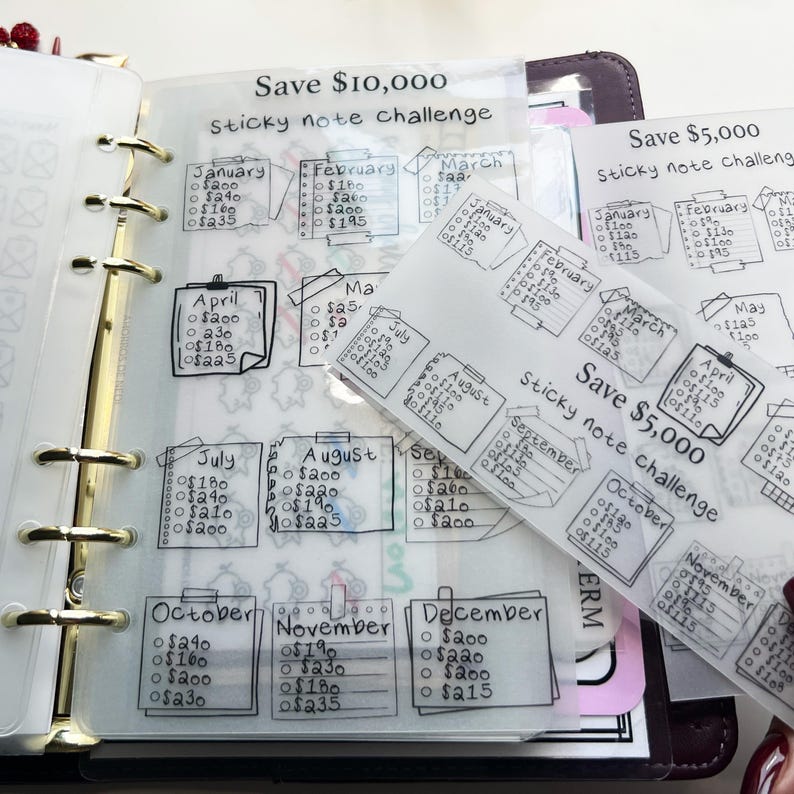 Sticky Note Savings Challenge | Custom Goal Savings Tracker | Dashboard ...