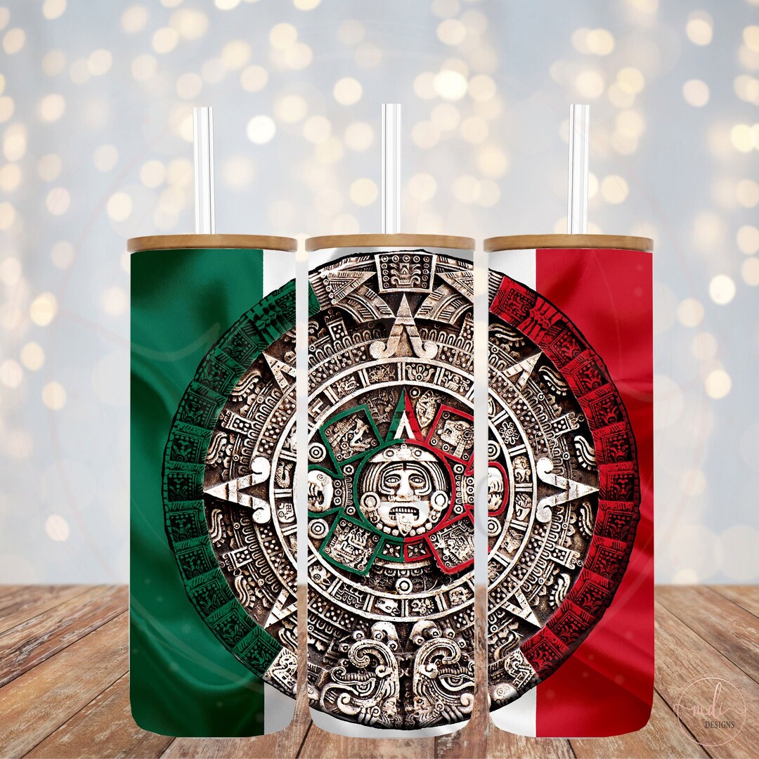 Tall Glass Can Mayan Calendar 25 Ounces Drinking Cup - Etsy