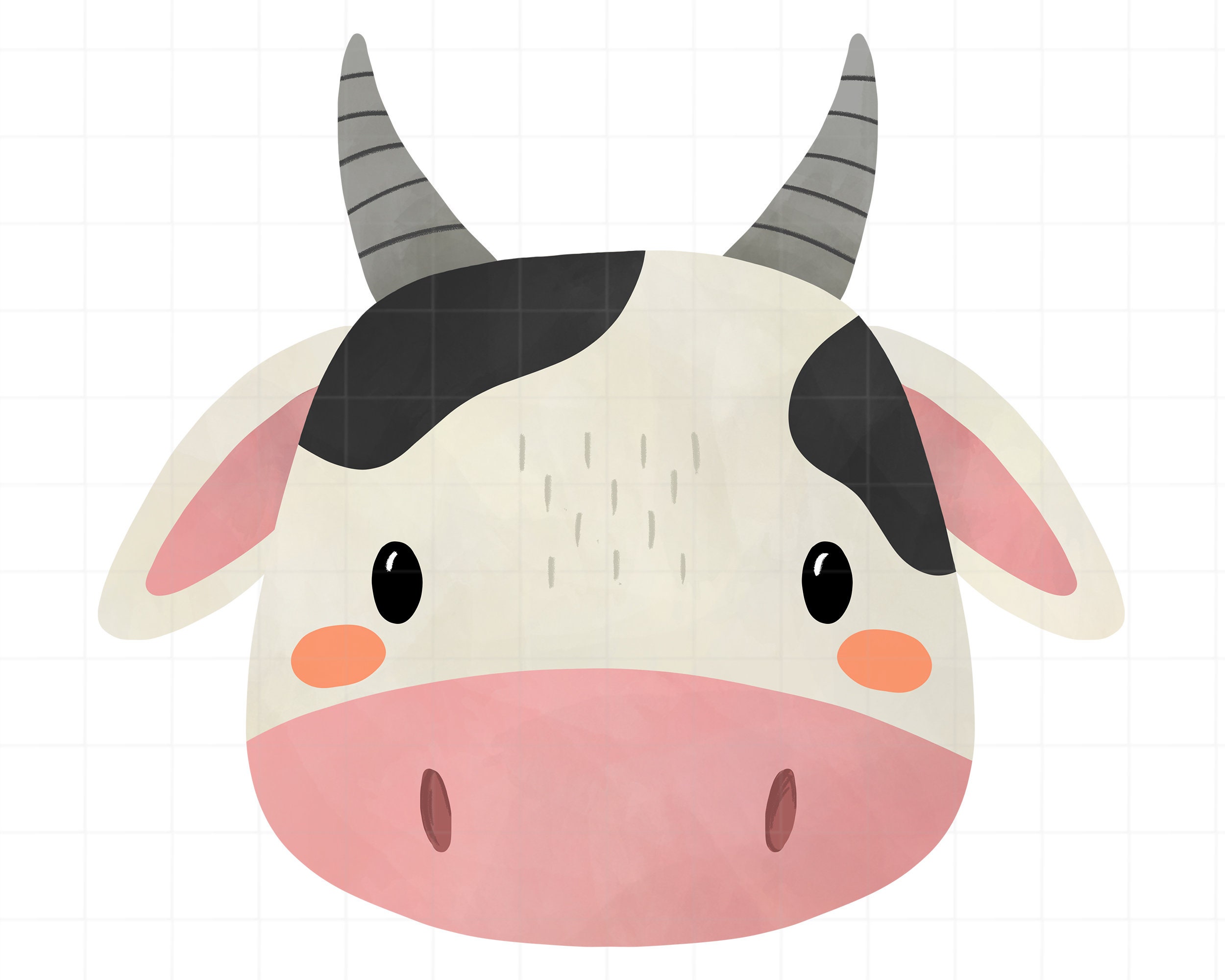 Farm Animals Clipart Png Files Download Farm Animal Faces | Etsy