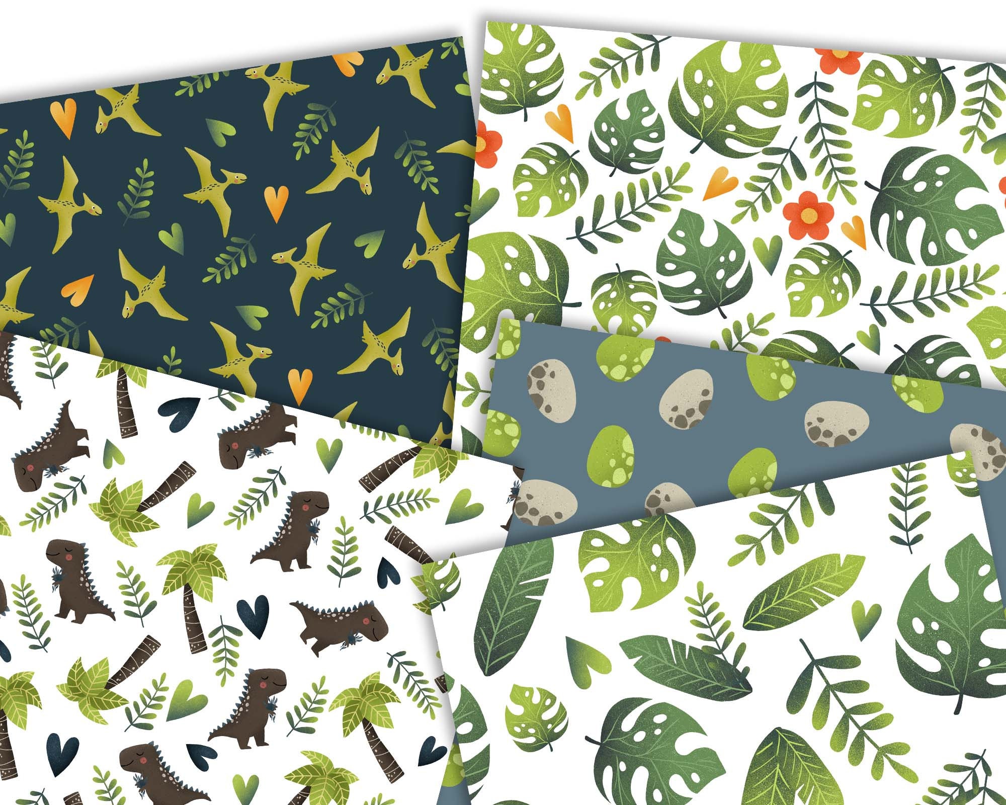 Dinosaur digital paper Dino seamless pattern Dinosaur | Etsy