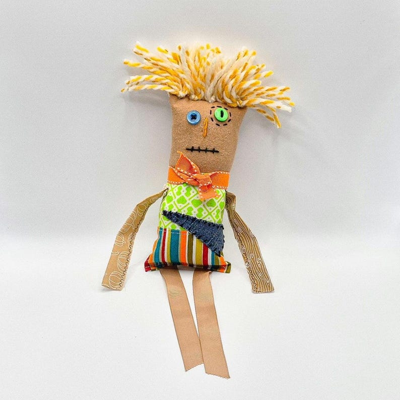 Upcycled Fabric Art Doll: Handmade Whimsical Rag "ugly Doll" - Etsy