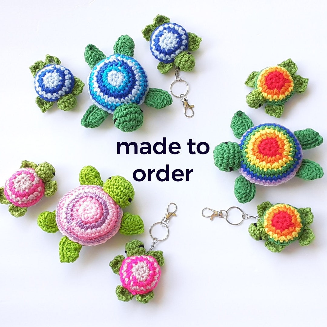 Turtle Mini Plush Toy or Keychain, Tiny Soft Plush Animal, Sea Animals ...