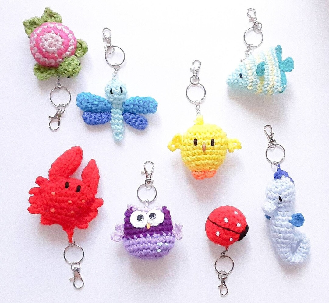 Mini Animals Keychains, Crochet Plush Keyring, Small Gifts for Kids ...