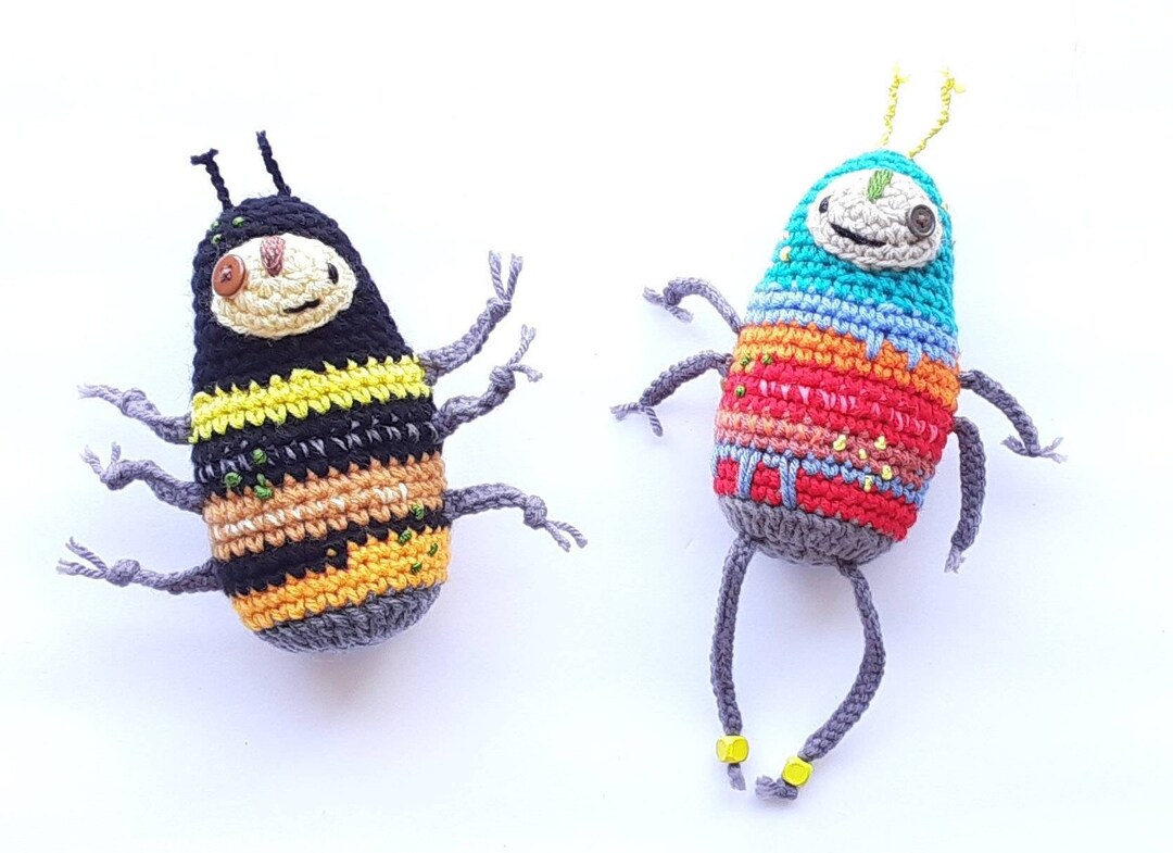 Bug Monster Doll, Handmade Stuffed Animal, Unique Gift, Bee and Beetle ...