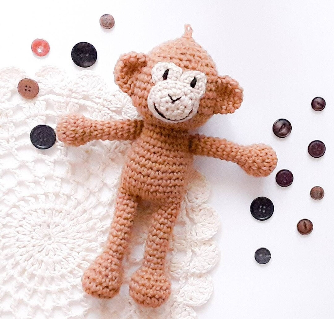 Monkey Stuffed Toy, Handmade Crochet Animal, Cute Gift for Children ...