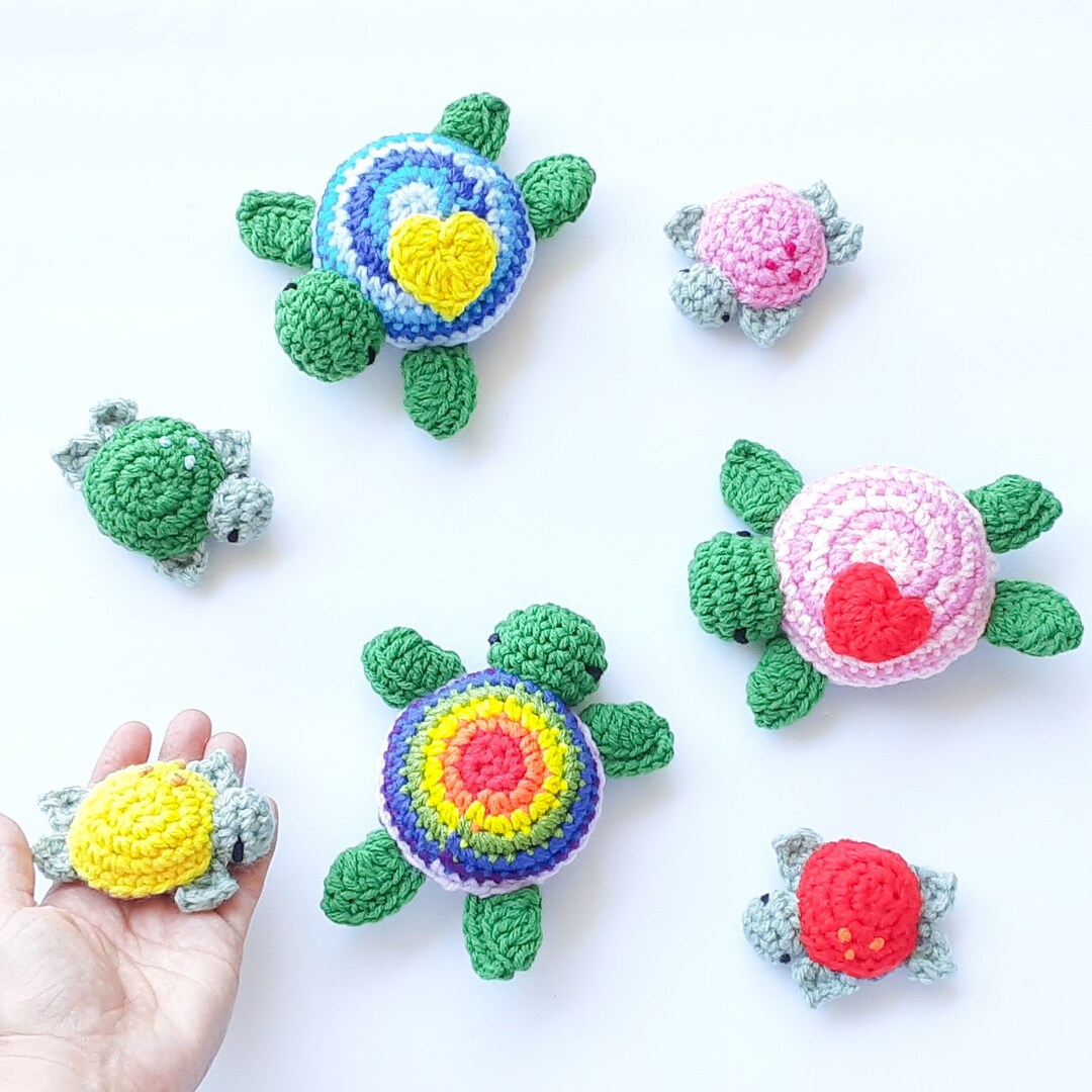 Turtle Mini Plush Toy or Keychain, Handmade Soft Tiny Plush Animal ...