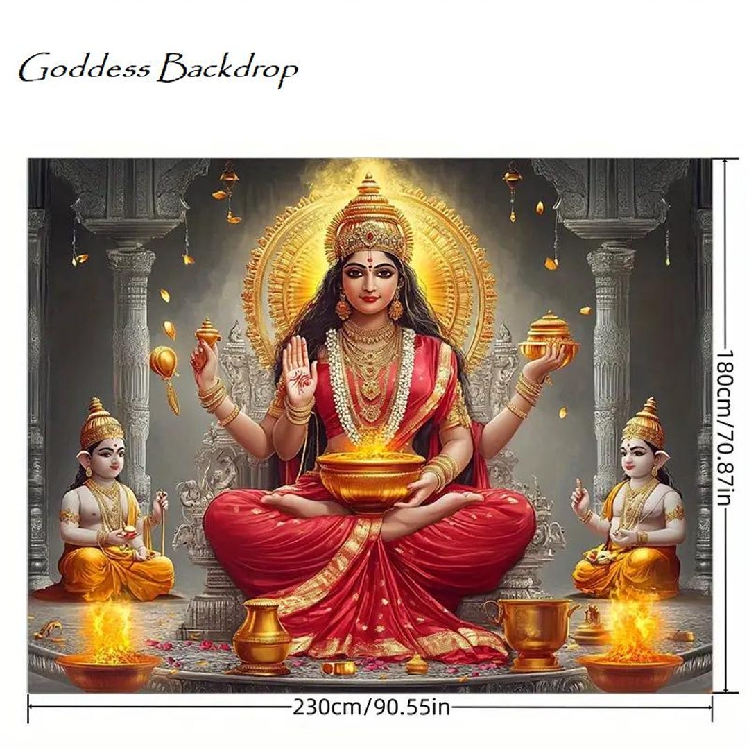 Goddess Backdrop Cloth: Traditional Pooja Decoration (71x96 Inches) - Etsy