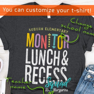 Monitor Lunch and Recess Shirt Supervision Staff Tee School Recess ...