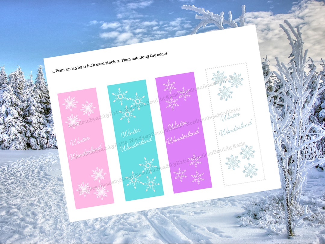 Winter Wonderland Bookmarks, Printable Winter Bookmarks, Bookmark ...