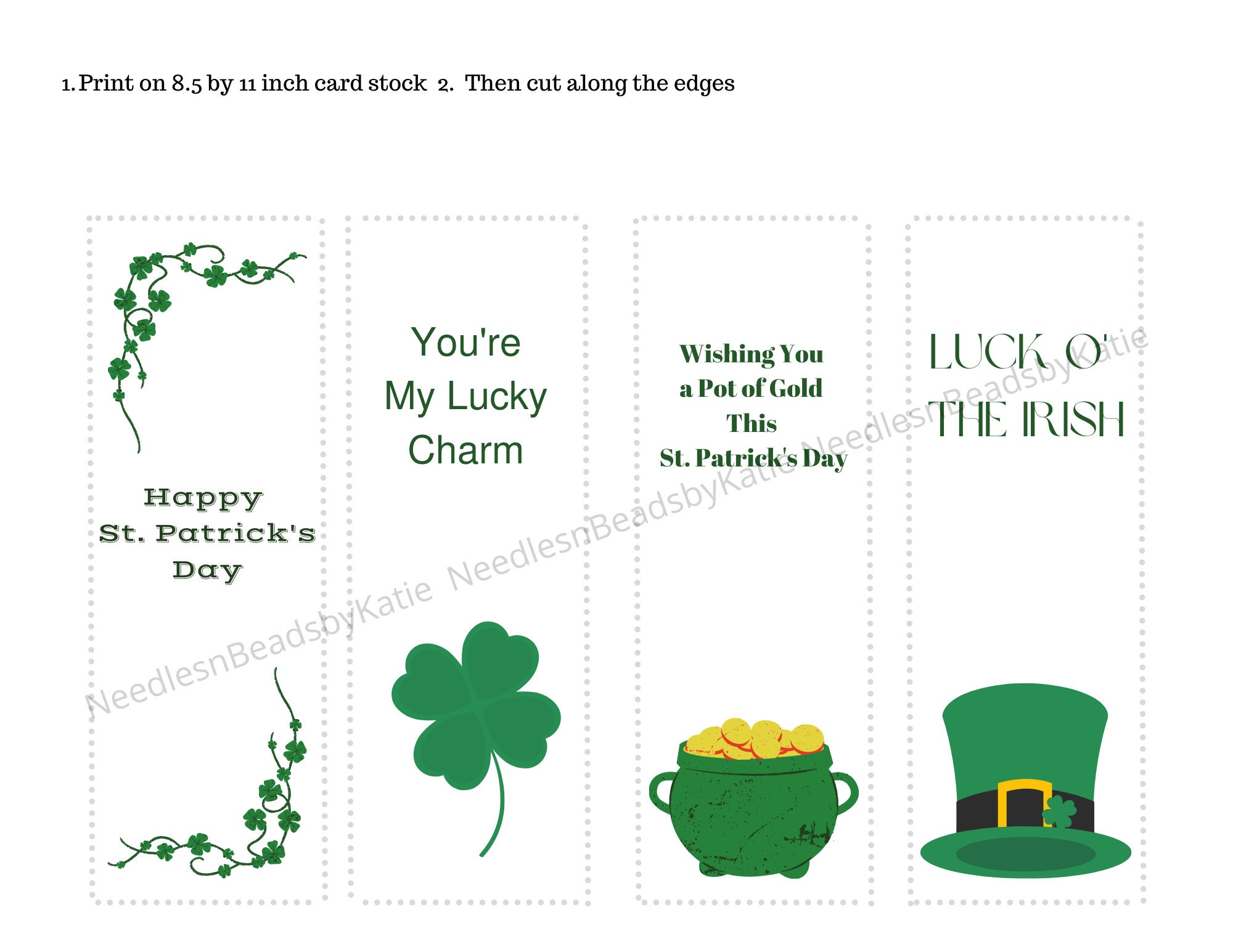 St. Patrick's Day Bookmarks, Printable St. Patrick Bookmarks, Bookmark ...