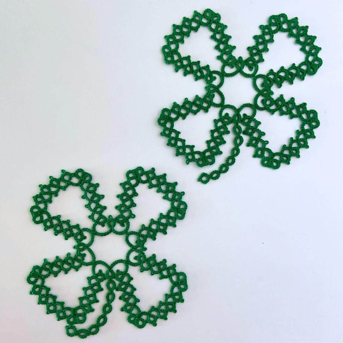 Four Leaf Clover Tatting Pattern, Spring Tatting Pattern, St. Patrick's ...