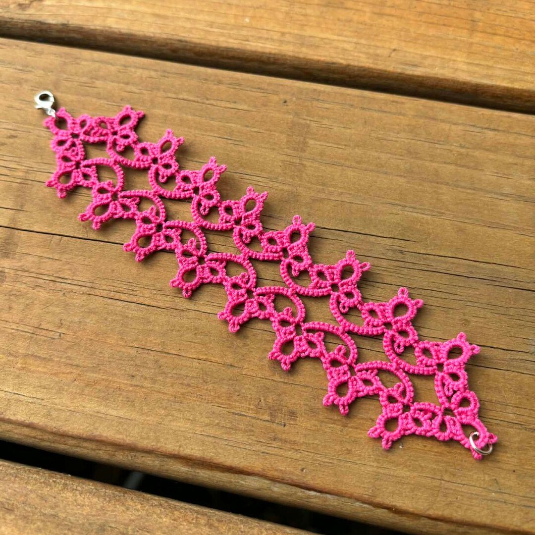 Easy Bracelet Tatting Pattern, Shuttle Tatting Pattern, Needle Tatting ...