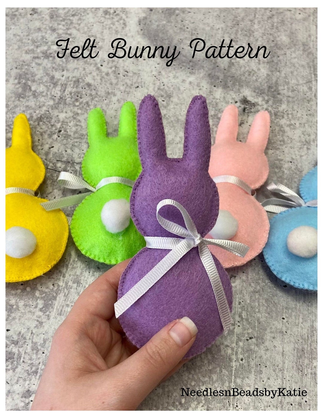 Felt Bunny PDF Pattern, Stuffed Bunny Pattern, Bunny Sewing Pattern ...