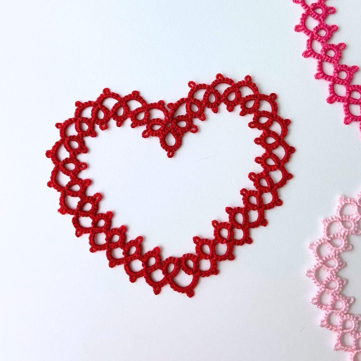 Easy Tatting Pattern, Shuttle Tatting Pattern, Heart Pattern, Needle ...