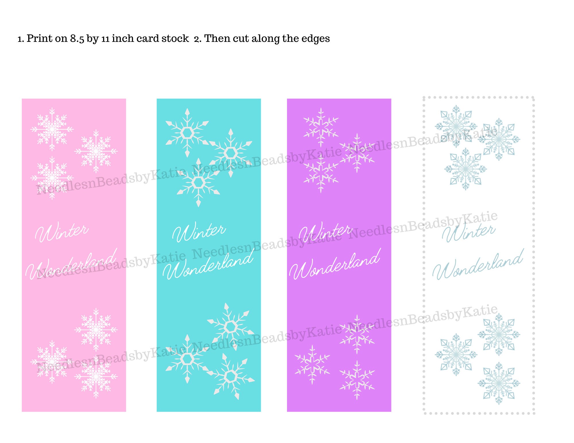 Winter Wonderland Bookmarks, Printable Winter Bookmarks, Bookmark ...