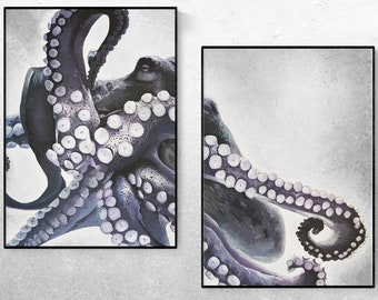 Octopus art print | Etsy