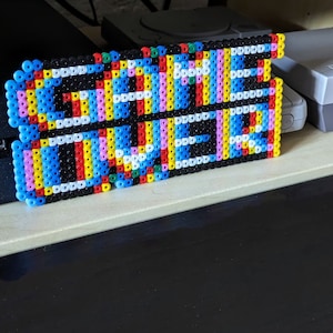 GAME OVER Made of Iron Beads, Perler, Nintendo, Video Games, Retro ...