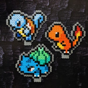 Pokemon Made of Iron-on Beads, Pokémon, Charmander, Bulbasaur, Squirtle ...