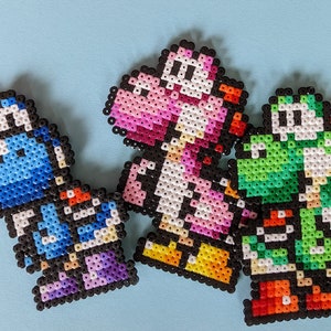 Yoshis Made From Iron Beads WITH MAGNET, Perler, Nintendo, SNES, Super ...