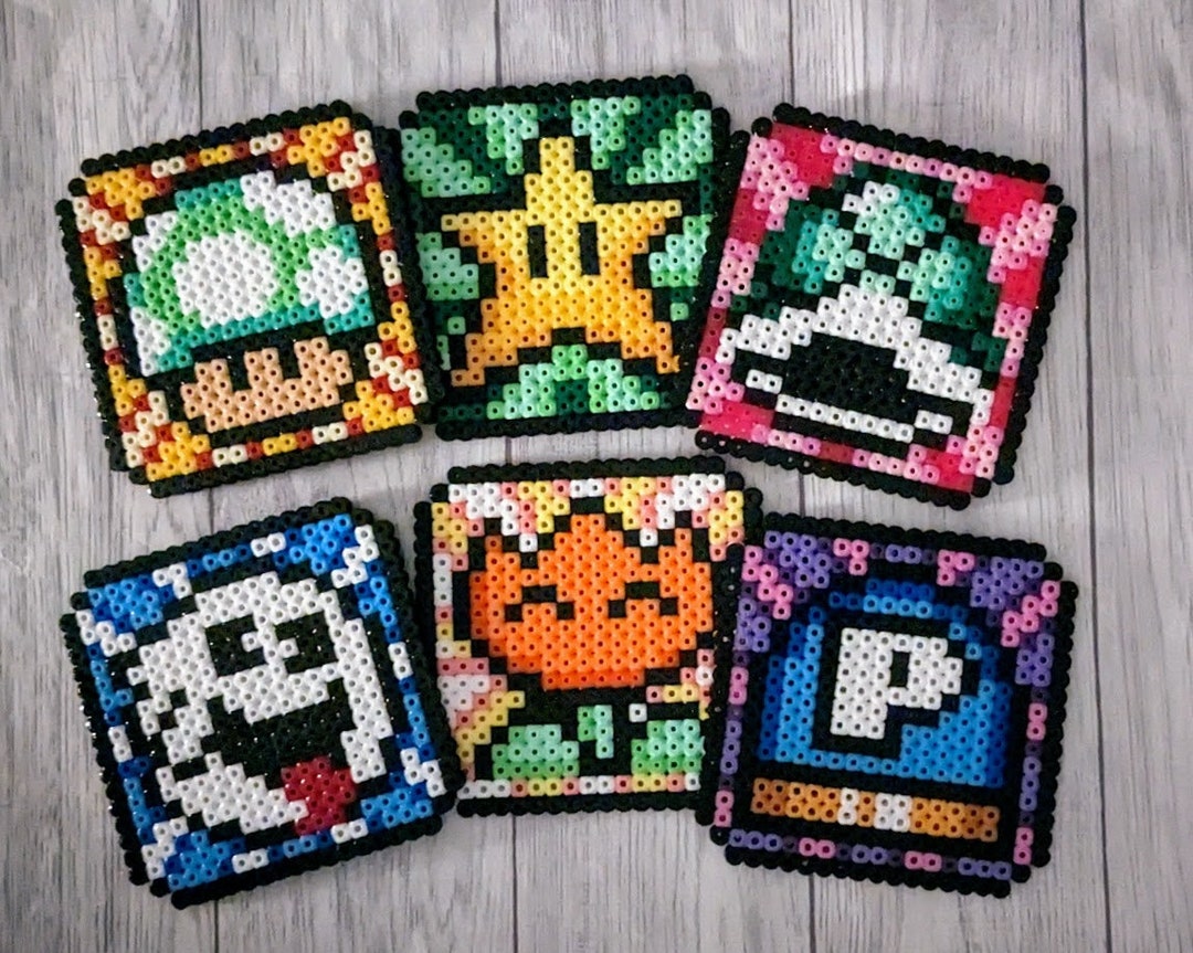 Super Mario Nerd Coaster Made of Bügelperlen nintendo, Perler, Coaster ...