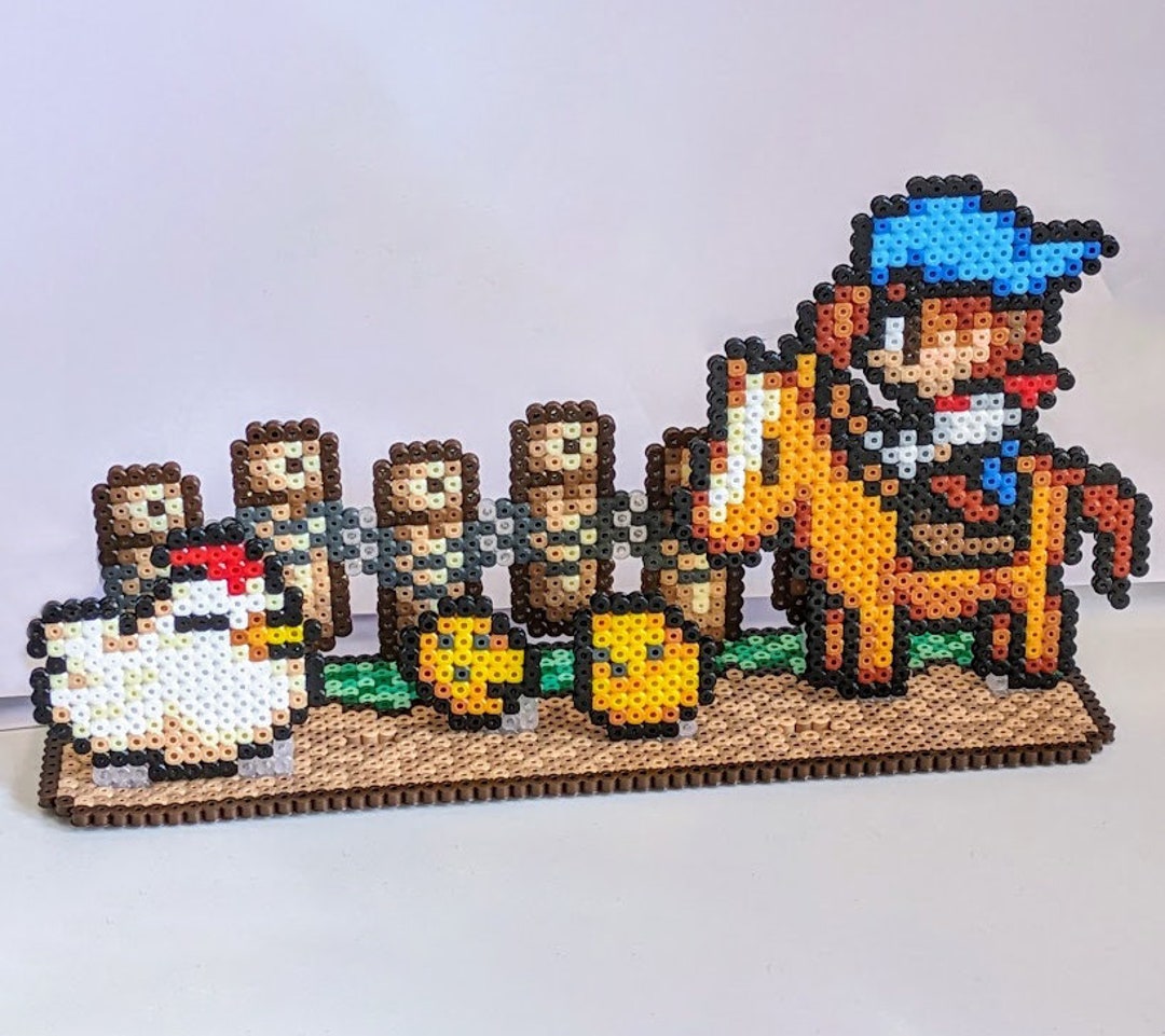 Harvest Moon SNES Diorama Made of Iron Beads, Perler, 3D, Hama, Artkal ...