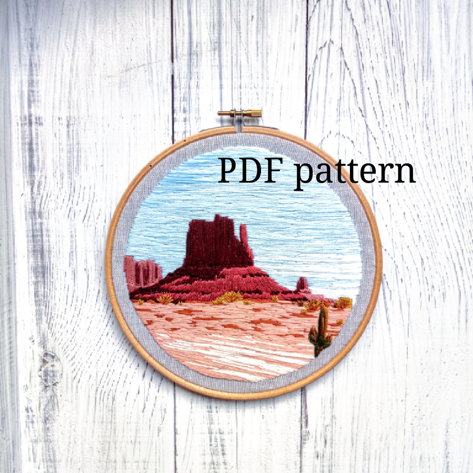 Arizona Embroidery Pattern Pdf Beginner Embroidery Desert | Etsy