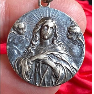 Antique Spanish Immaculate Conception Silver Holy Medal - Etsy