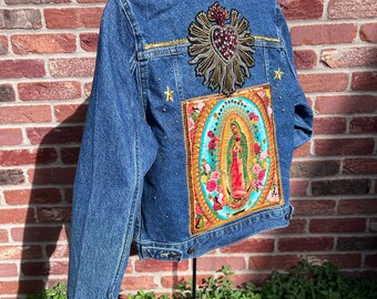 Virgin Mary Denim Jacket - Etsy
