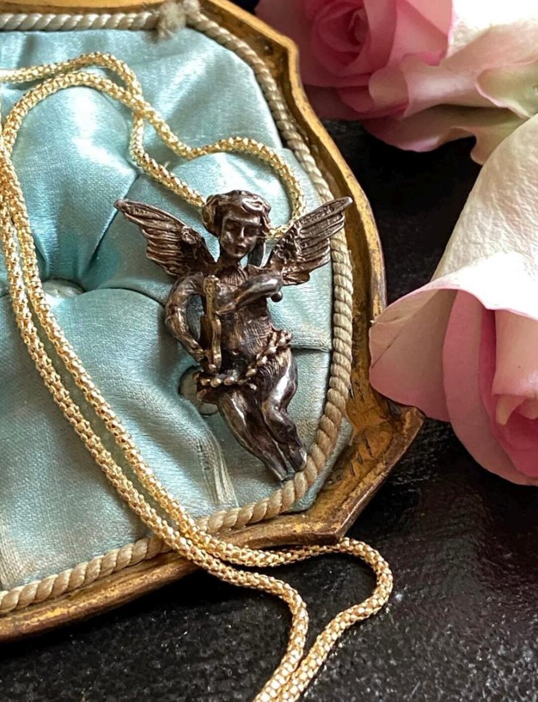 Vintage Cherub Pendant - Etsy