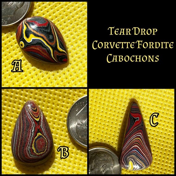 Vintage Corvette Tear Drop Fordite Cabochons | Etsy