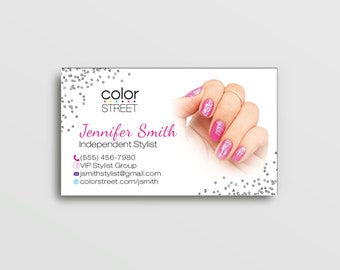 Color street business cards | Etsy