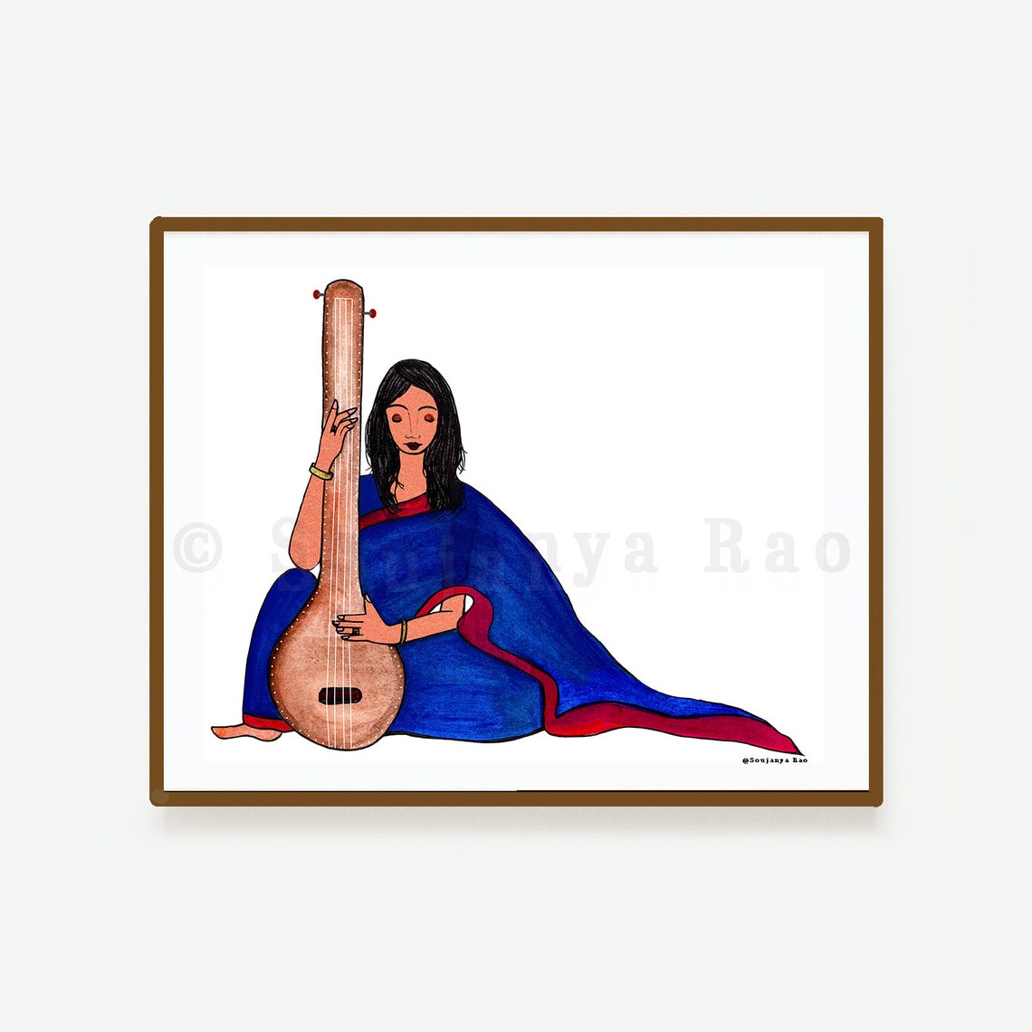 Indian musicians art print indian painting south asian art | Etsy